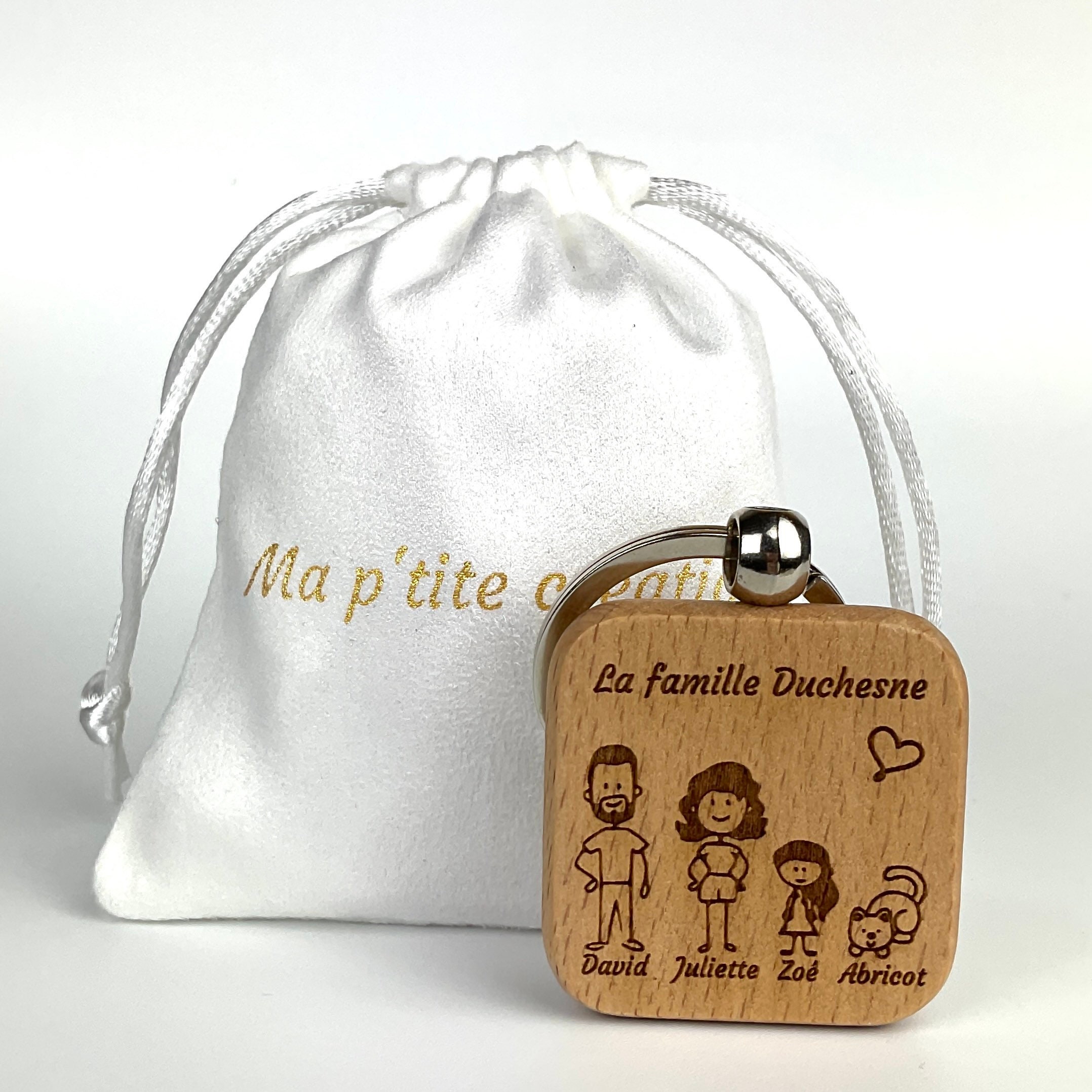 Personalized Wooden Key Ring "my Family", for Father's Day, for a ...