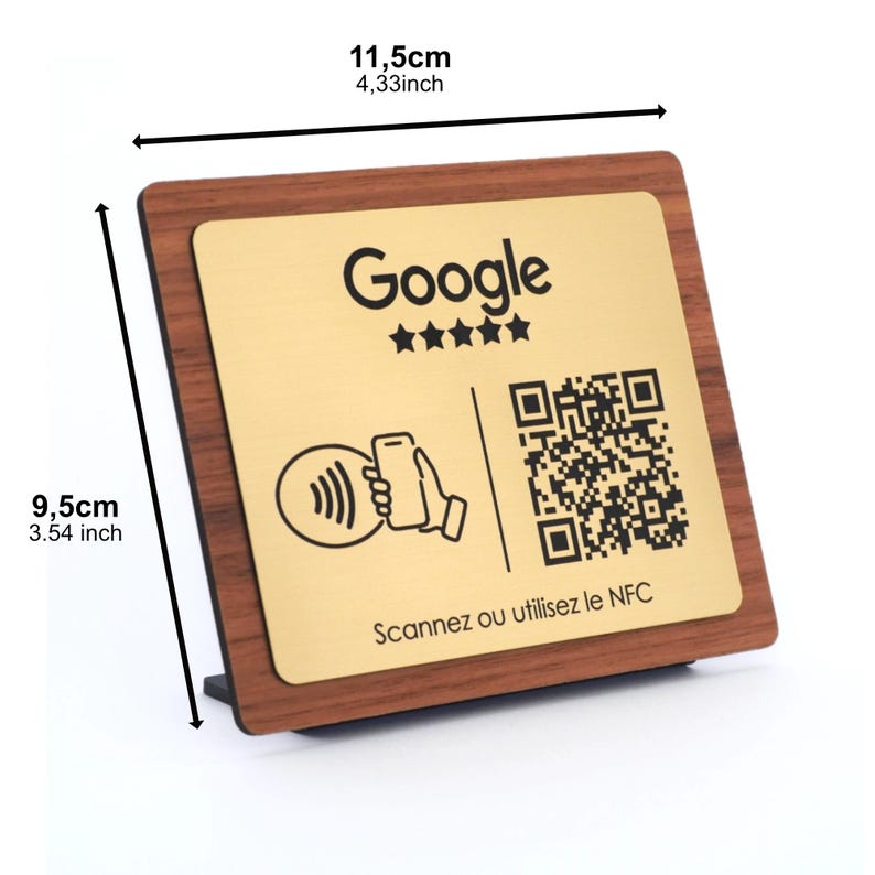 Personalized Engraved Wooden QR Code Easel (NFC) – Google Review Stand ...