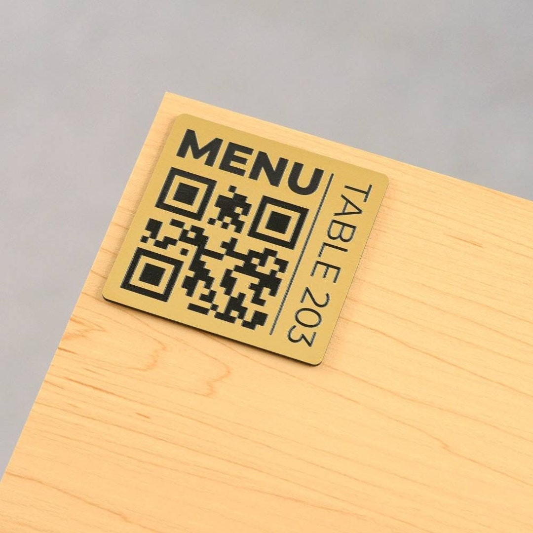 Personalized QR Code Plaque, Table Number, Contactless Menu, Restaurant ...