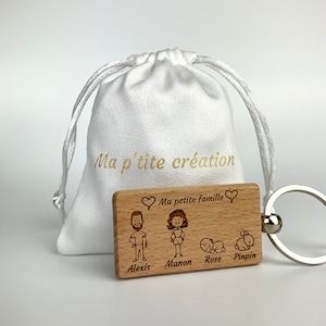 Personalised Wooden Family Key Ring, Gift for Mum and Dad, Christmas ...