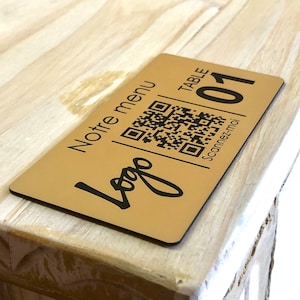 Personalized QR Code Plaque, Solid Engraved Plaque Restaurant Hotel Bar ...