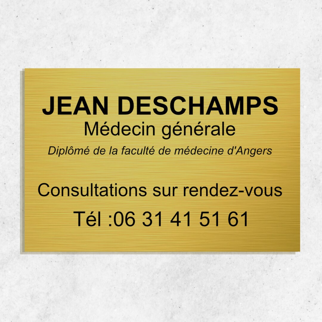 Professional Personalized Doctor Plate Engraved in PVC, Liberal ...