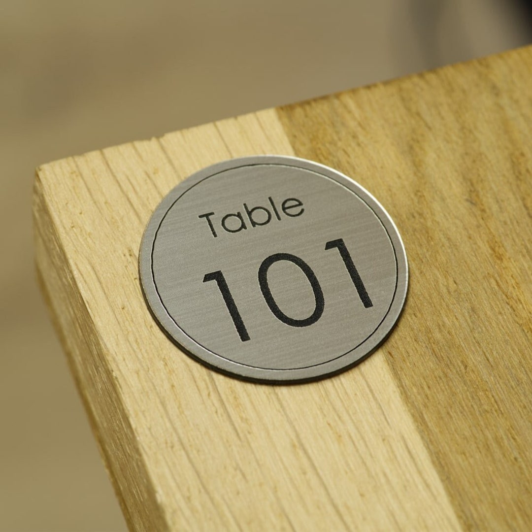 Round Personalized Restaurant Table Number Engraved Plate Original and ...