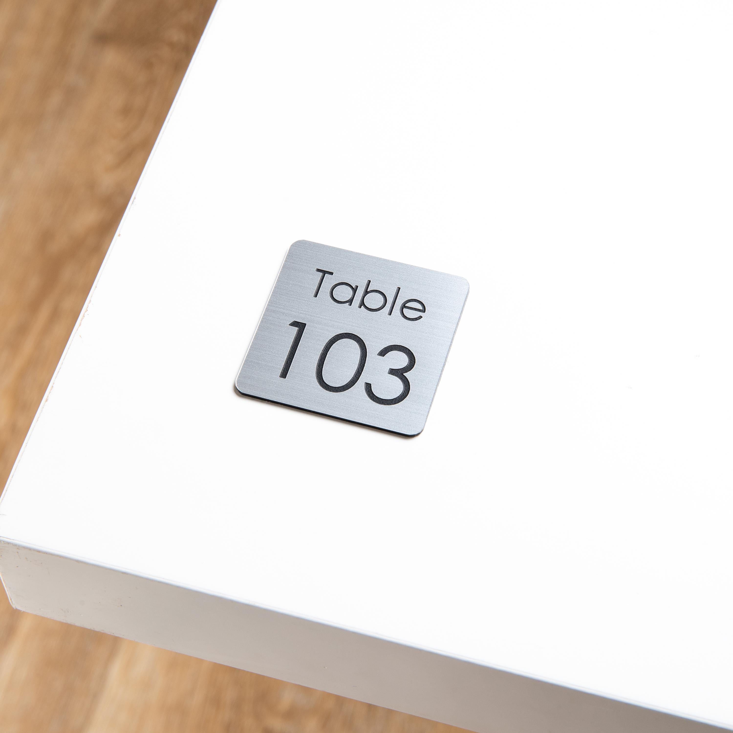 Engraved Square Plaque - Personalized Table Number for Restaurants With ...