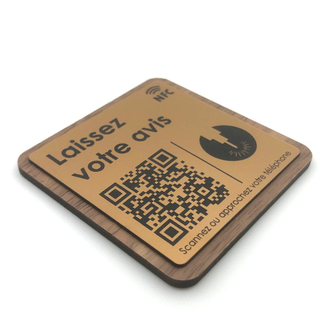 Personalized QR Code Plaque, High-end, Wood and Engraved Plaque ...