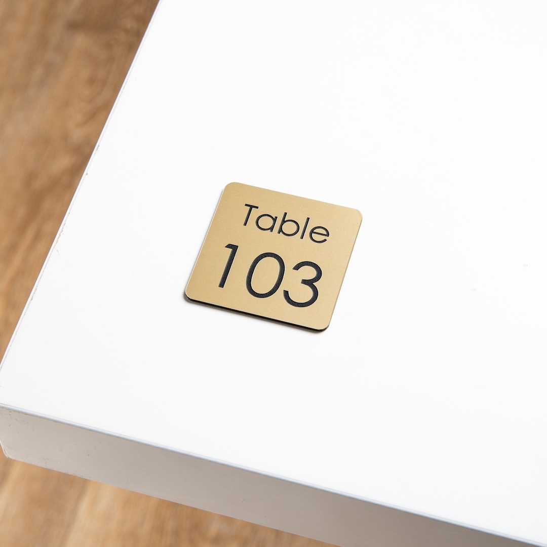 Engraved Square Plaque - Personalized Table Number for Restaurants With ...