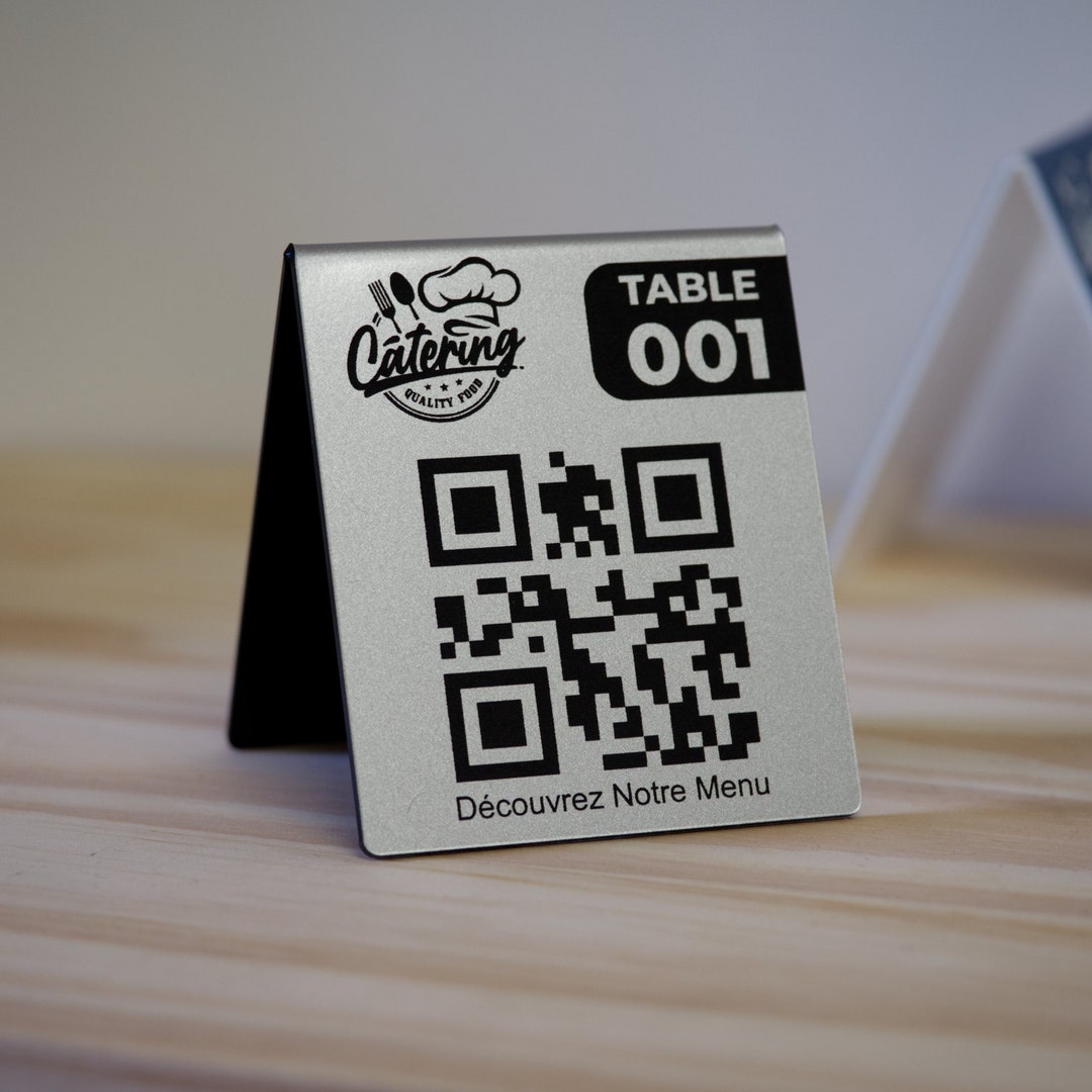 Customizable Table Easel With QR Code, Logo and Table Number – Modern ...