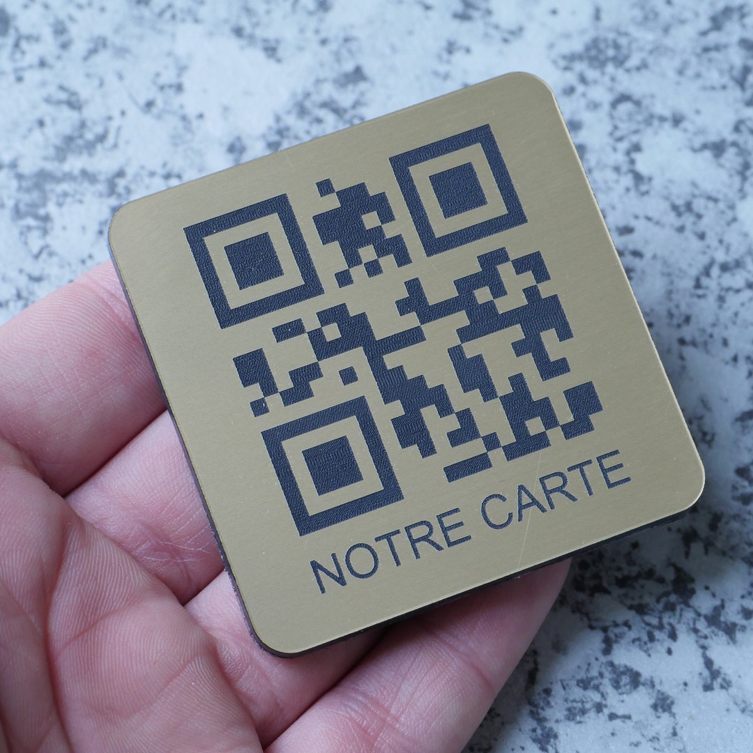 Engraved QR Code Plaque to Place on a Table - QR Code, Restaurant Menu ...