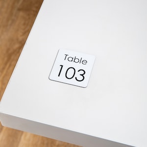 Engraved Square Plaque - Personalized Table Number for Restaurants With ...