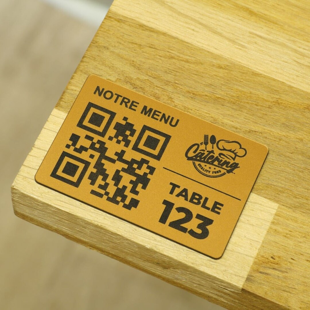 Plaque QR Code Personnalisé Menu Sans Contact Logo Numéro - Etsy