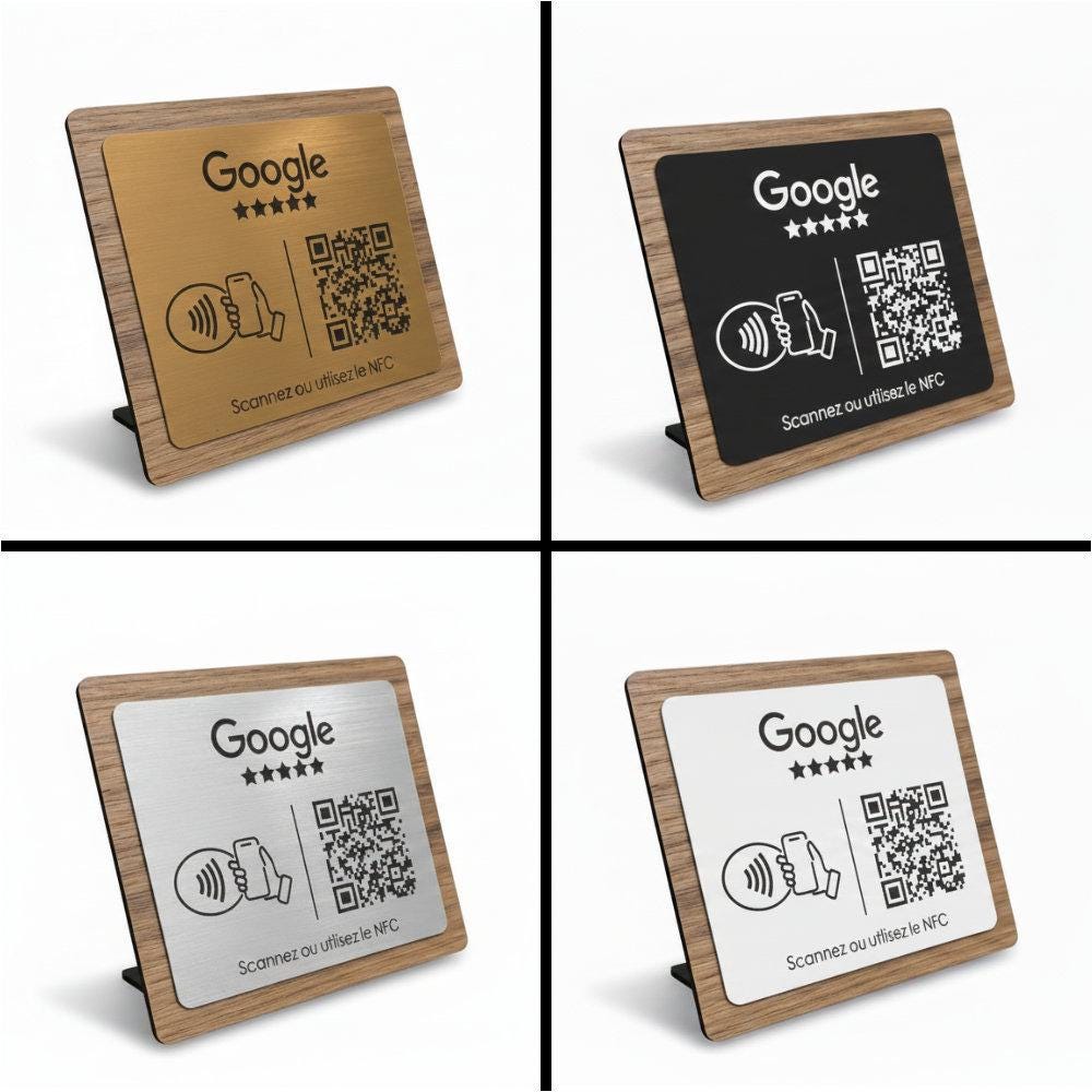 Personalized Engraved Wooden QR Code Easel (NFC) – Google Review Stand ...