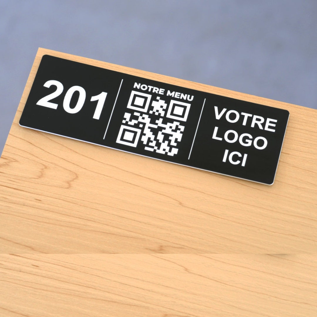 QR Code Rectangle Plate Logo Number, Contactless Menu, Restaurant ...