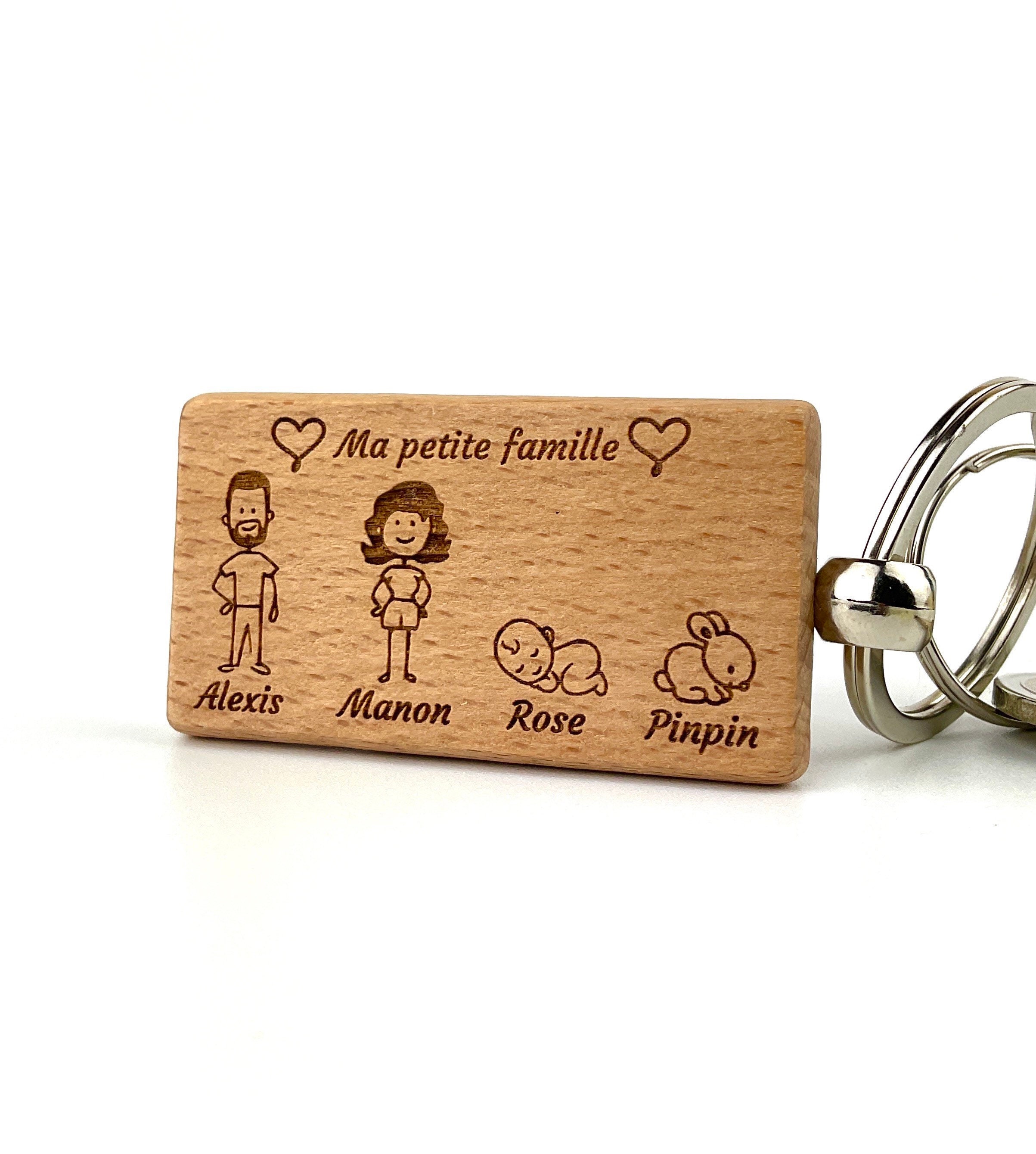 Personalised Wooden Family Key Ring Gift for Mum and Dad | Etsy