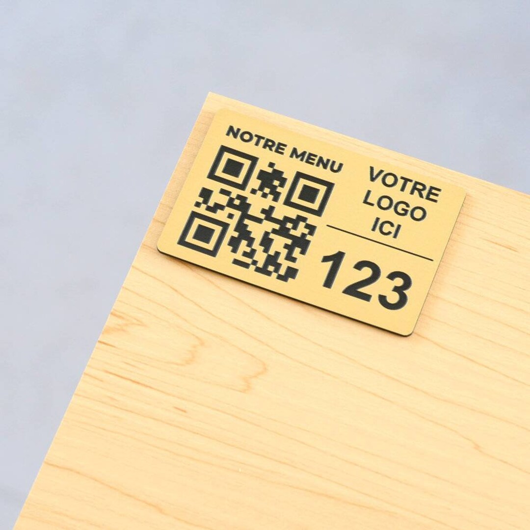 Personalized QR Code Plate, Contactless Menu, Logo, Table Number ...