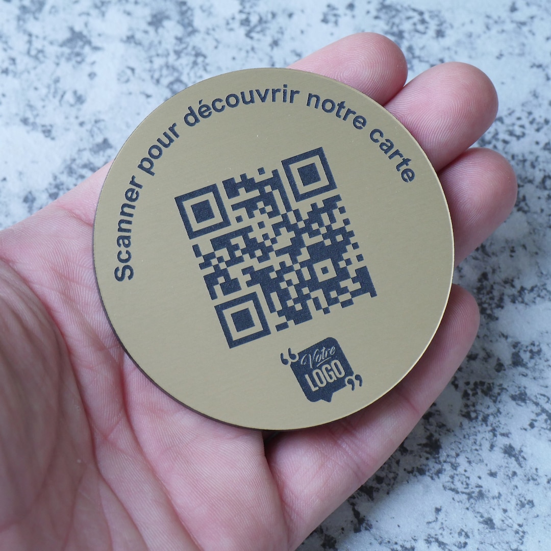 Engraved QR Code Plate to Put on a Table Logo Table - Etsy
