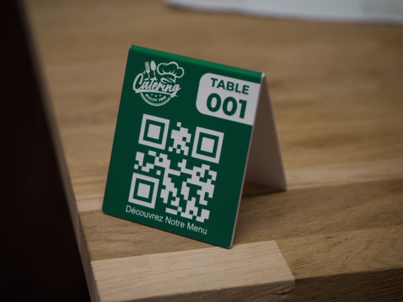 Customizable Table Easel With QR Code, Logo and Table Number – Modern ...