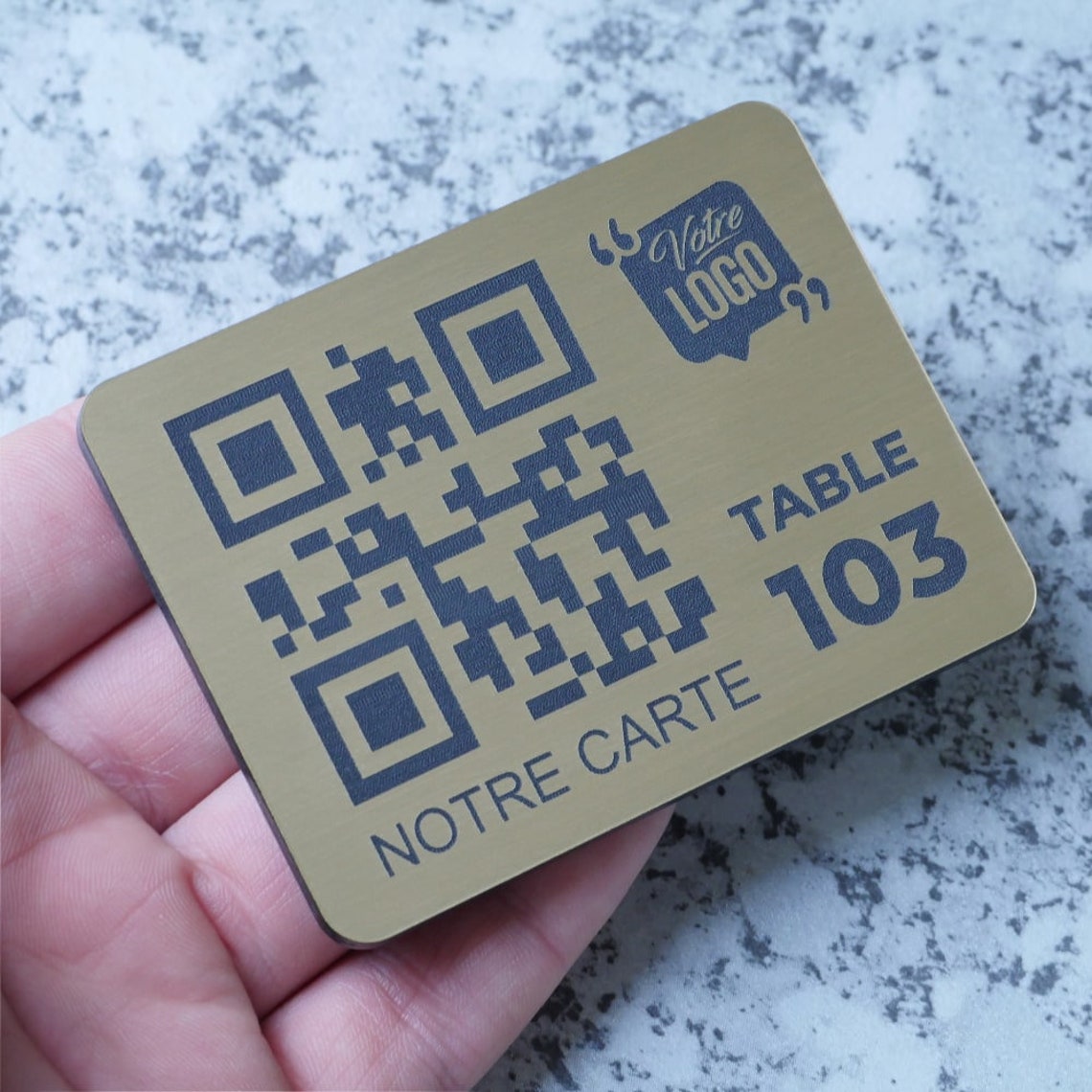 Engraved QR Code Plate to Put on a Table Logo Table - Etsy UK