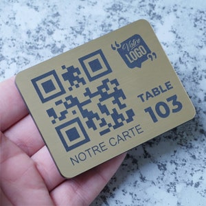 Engraved QR Code Plate to Put on a Table Logo Table - Etsy