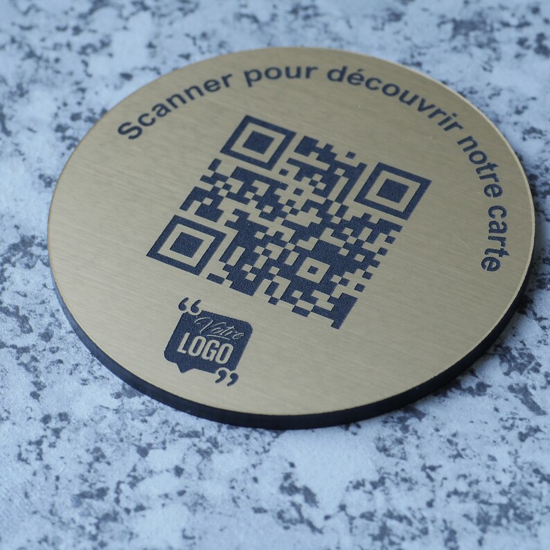Engraved QR Code Plate to Put on a Table Logo Table - Etsy