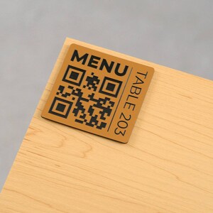 Personalized QR Code Plaque, Table Number, Contactless Menu, Restaurant ...
