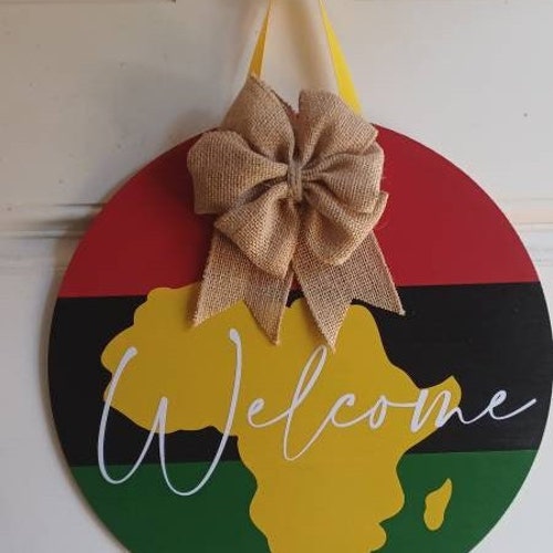 Africa Welcome Door Hanger Decorative Sign Wall Sign Wood - Etsy