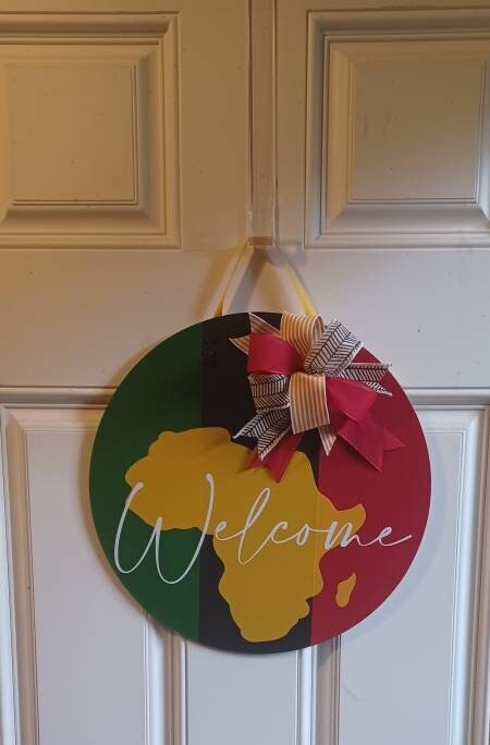 Africa Welcome Door Hanger Decorative Sign Wall Sign Wood - Etsy