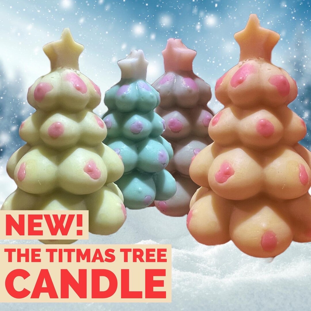 4” Titty Titmas Tree Adult Christmas Candle - Vegan Soy Wax - Etsy