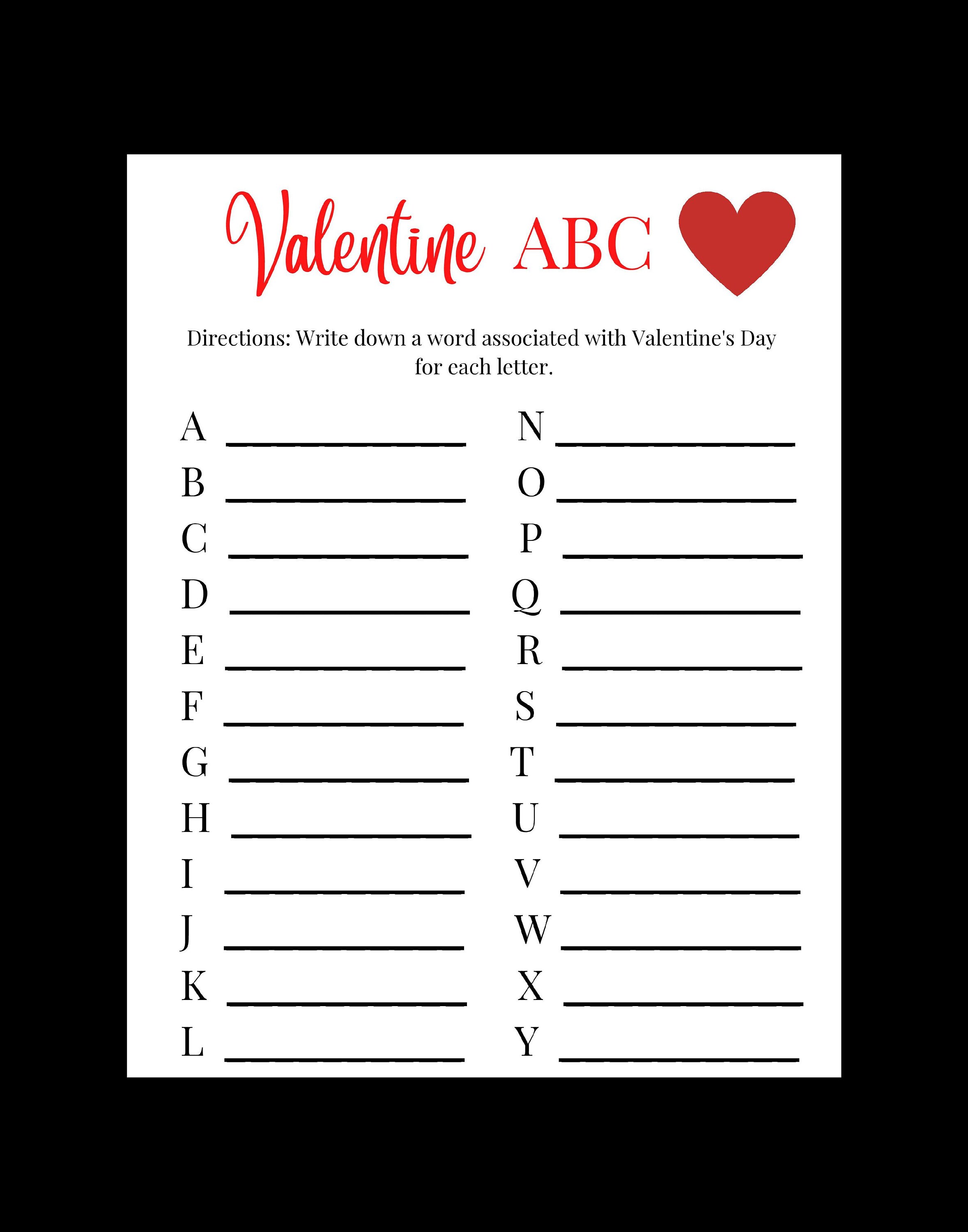 Valentine Game Bundle Digital Download Seven Games Valentine Party Kids ...