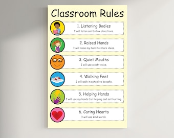 Classroom Rules Poster - Etsy