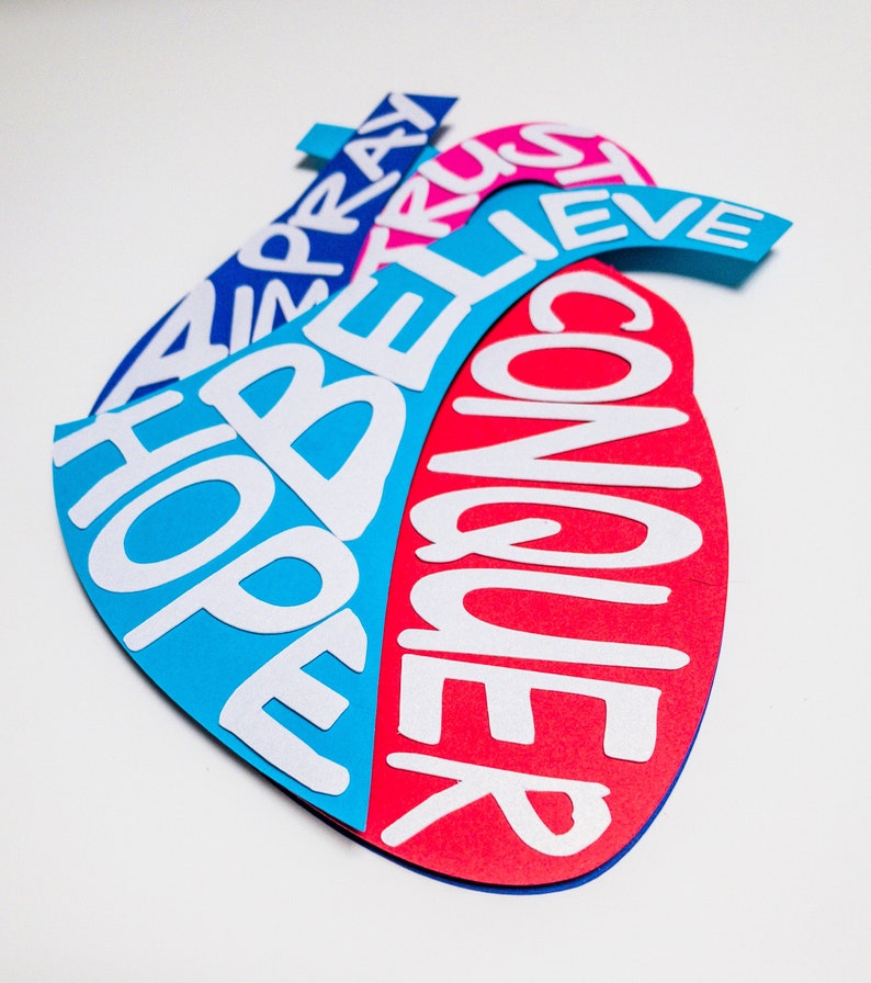 Human Heart With Inspirational Words SVG Cut File - Etsy