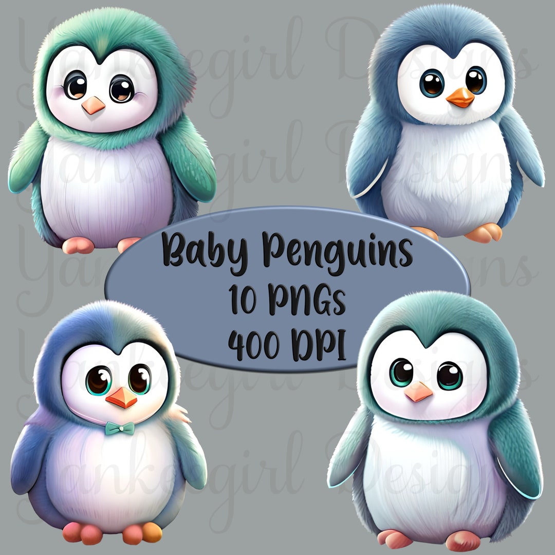 Adorable Penguin Illustrations Sweet Penguin Clipart Digital Penguin ...