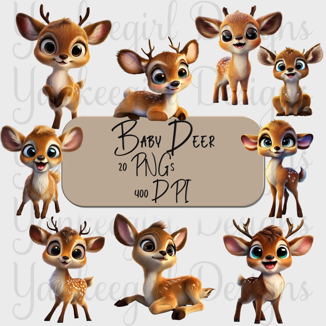 Bebé, venado, imágenesprediseñadas, ilustración - Etsy México