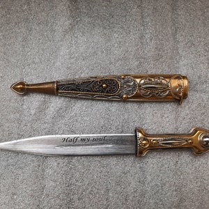 Handmade Dagger With Golden Engraved Sheath Stalk. unshaven - Etsy