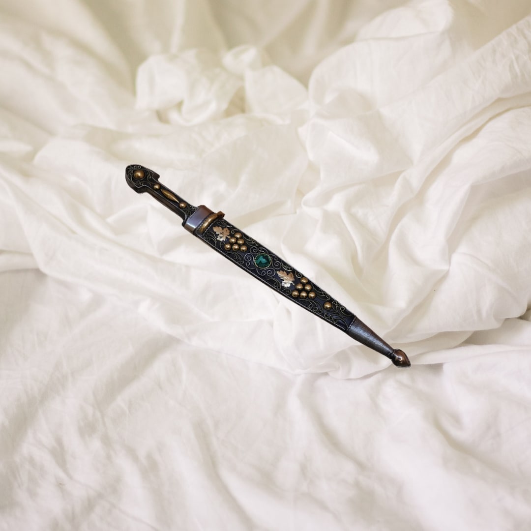 Fantasy Dagger With Intricate Filigree, Vine Motifs, With Scabbard ...