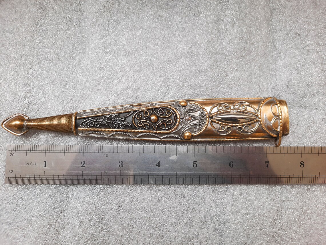 Handmade Dagger With Golden Engraved Sheath Stalk. unshaven - Etsy