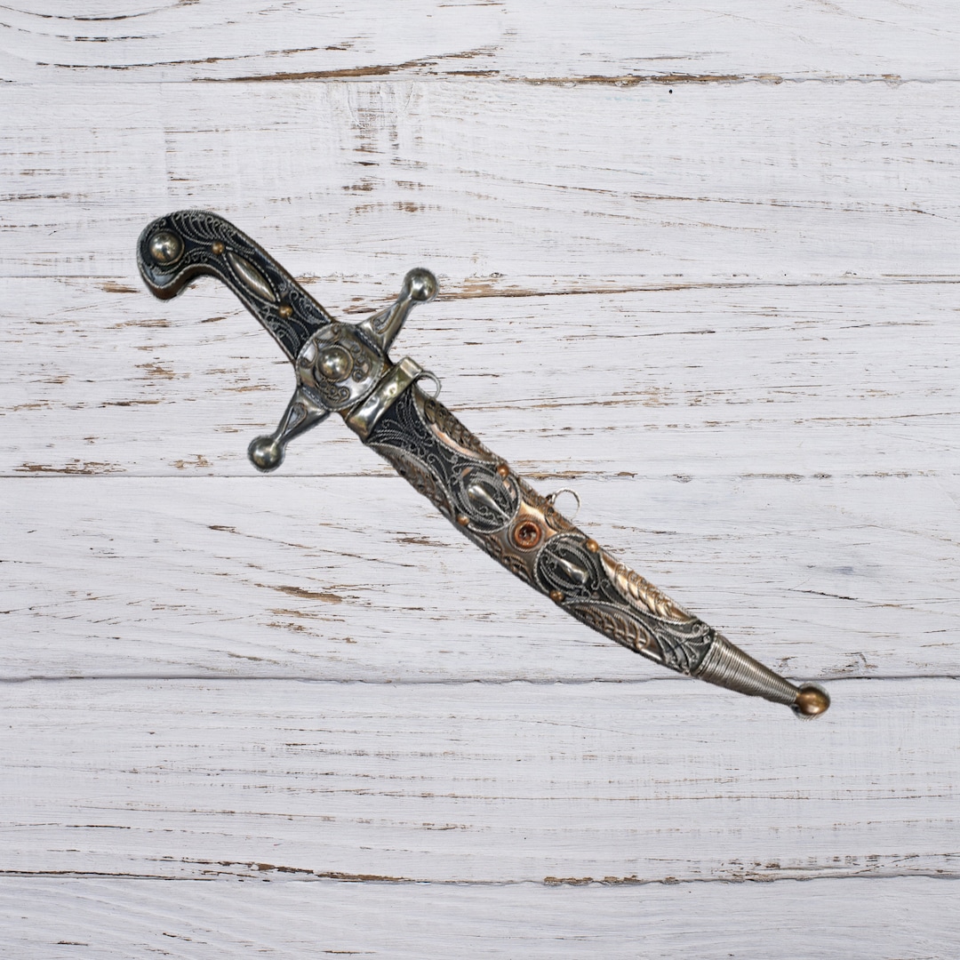 Handmade Curved Ottoman Dagger, Turkish Style/ Sword With Scabbard ...