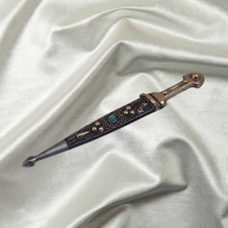 Fantasy Dagger With Intricate Filigree, Vine Motifs, With Scabbard ...