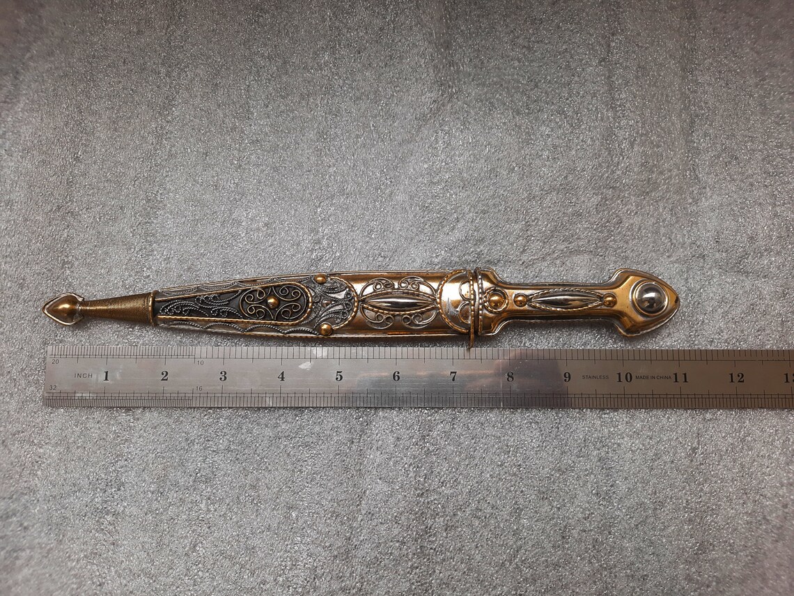 Handmade Dagger With Golden Engraved Sheath Stalk. unshaven - Etsy