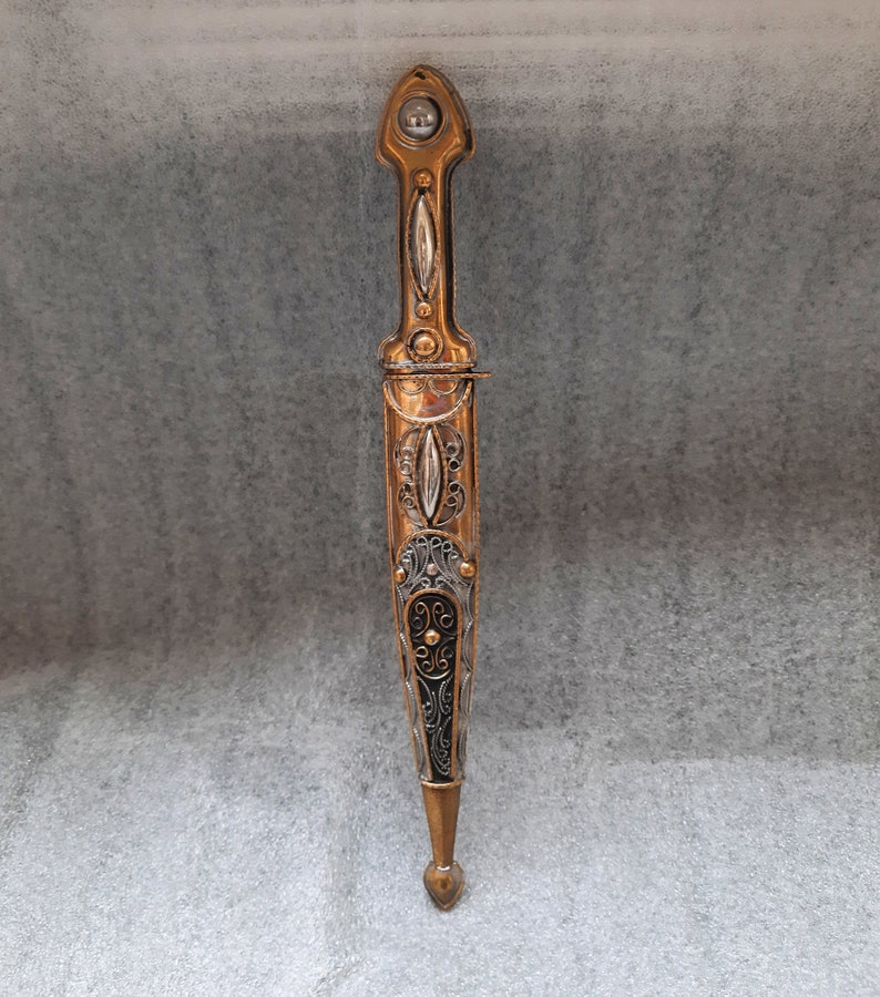 Handmade Dagger With Golden Engraved Sheath Stalk. unshaven - Etsy