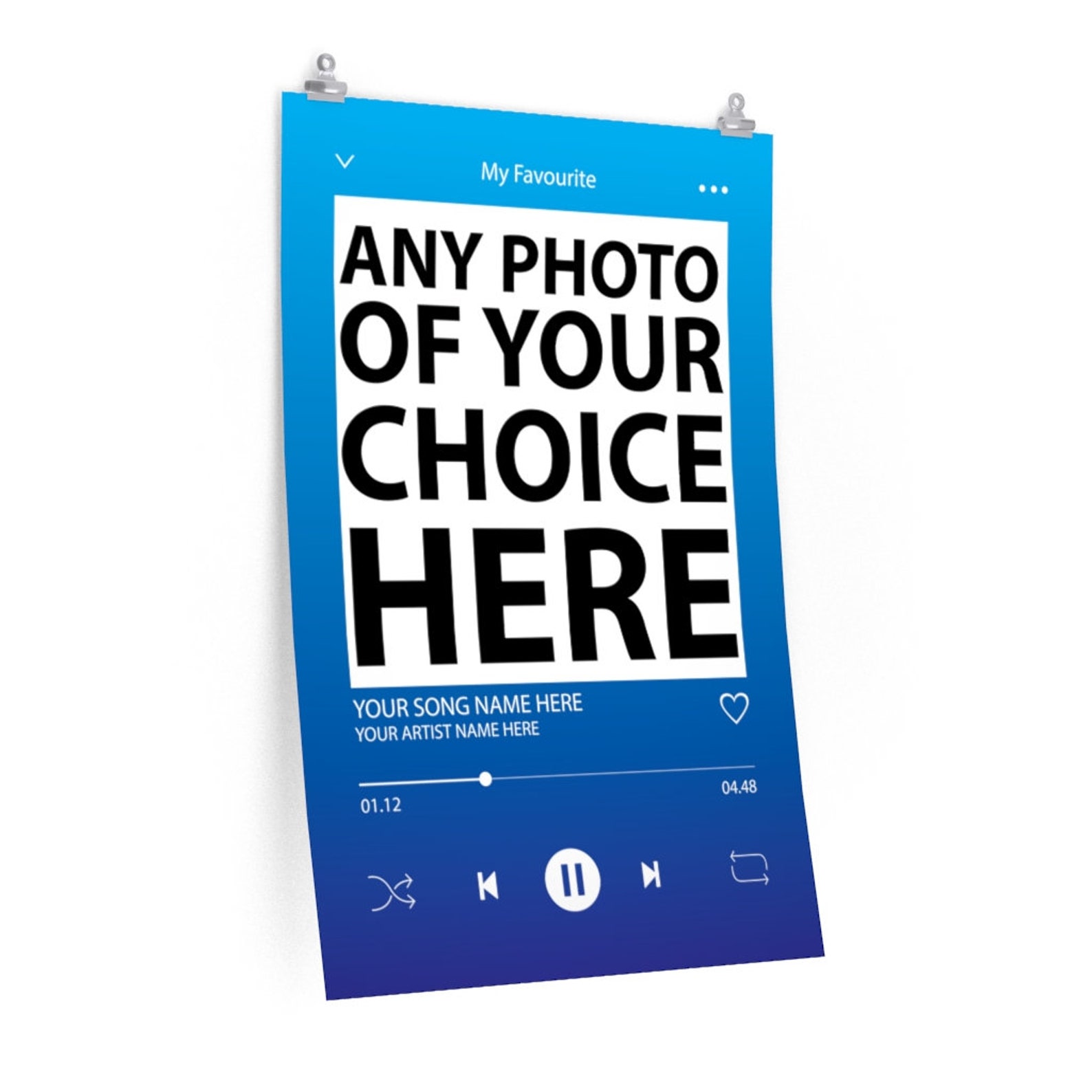 Spotify plaque poster Custom Spotify Music Poster Print | Etsy