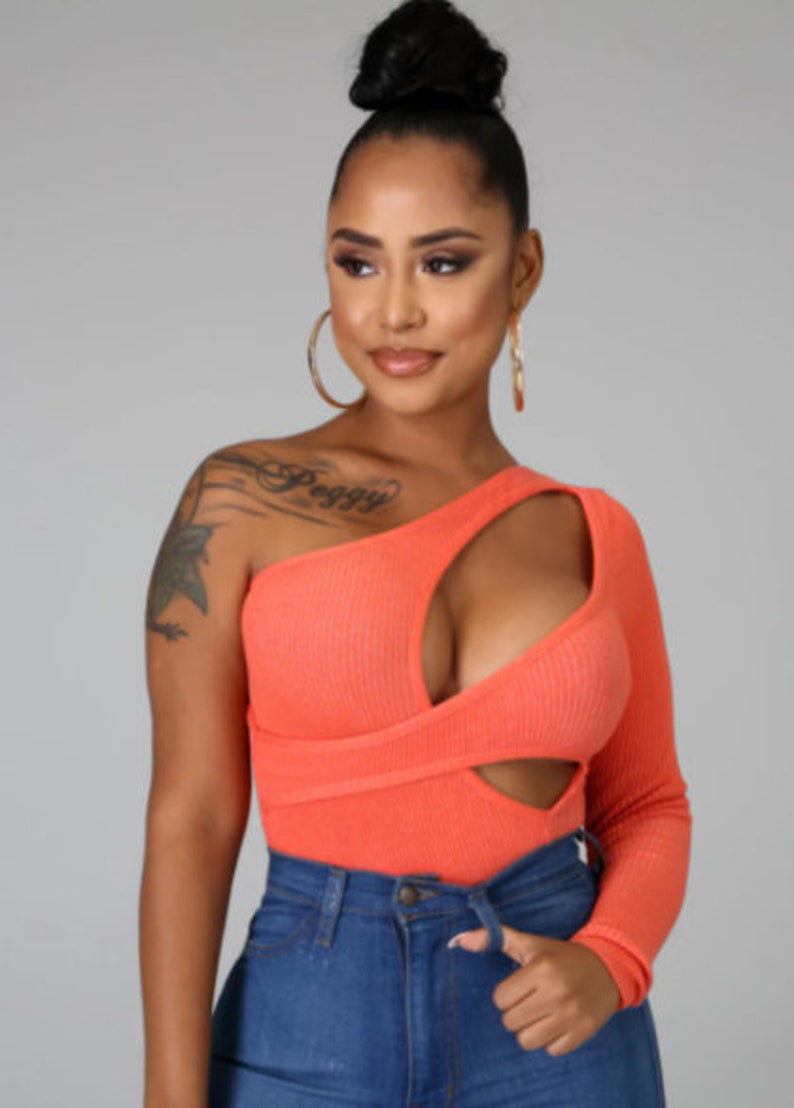 Pdf Pattern Cut Out Bodysuit Sexy Body Suit One Shoulder Etsy