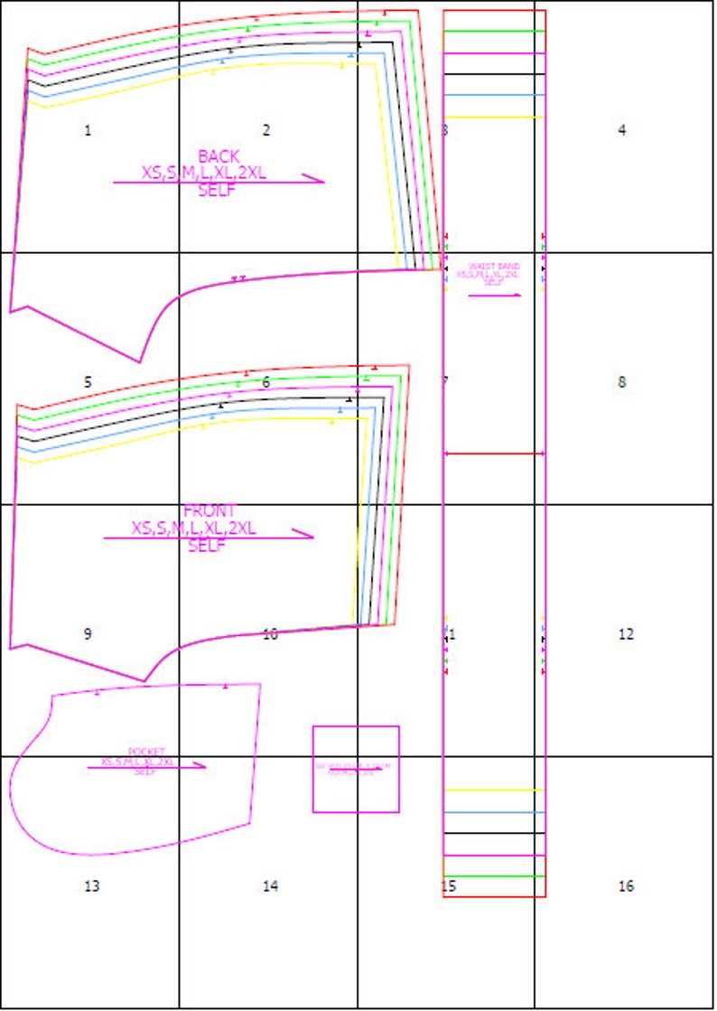 PDF Pattern . High Waist Shorts. Elastic Waist Short. | Etsy