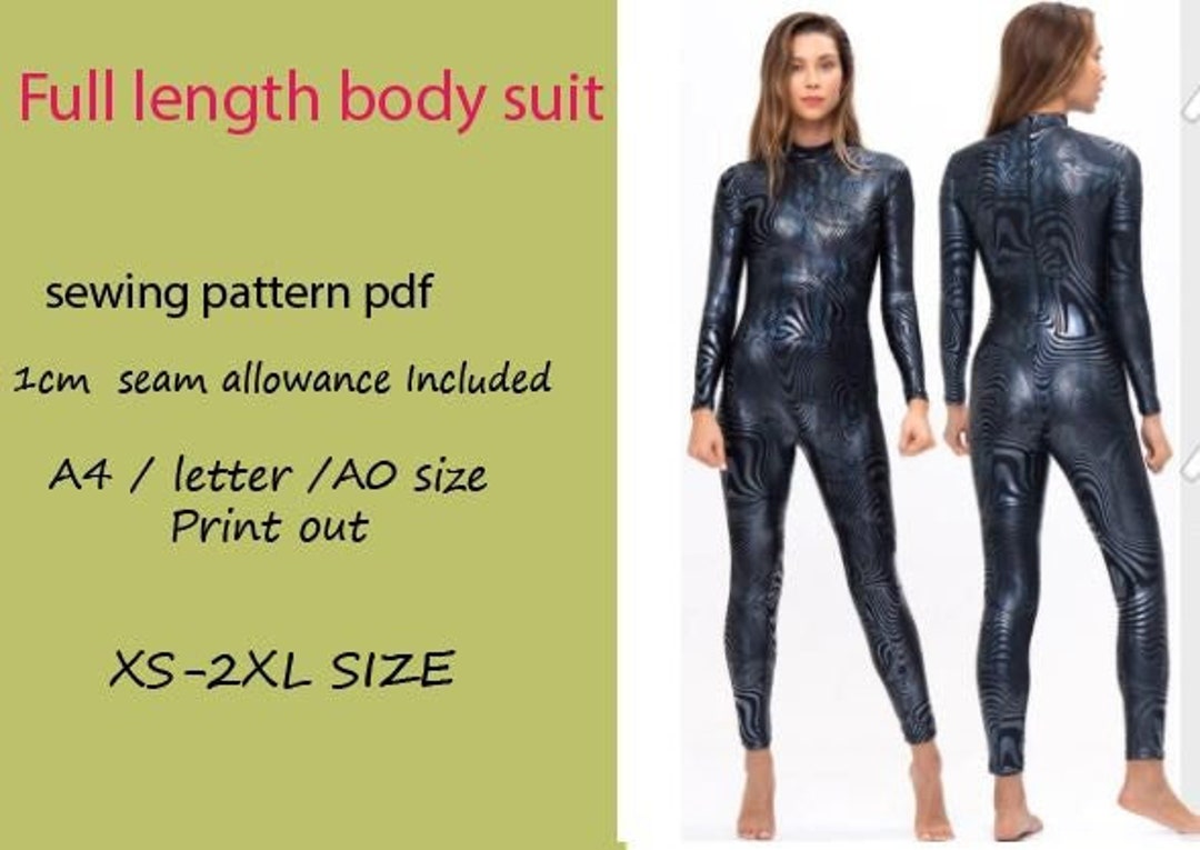 Pdf Pattern . Full Length Body Suit. Jump Suit. Women's Jumpsuit. Track ...