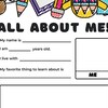Back to School All About Me Worksheet, All About Me Printable, School ...