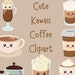 Kawaii Coffee Clipart, Kawaii Coffee PNG, Clipart Bundle, Cute Kawaii ...