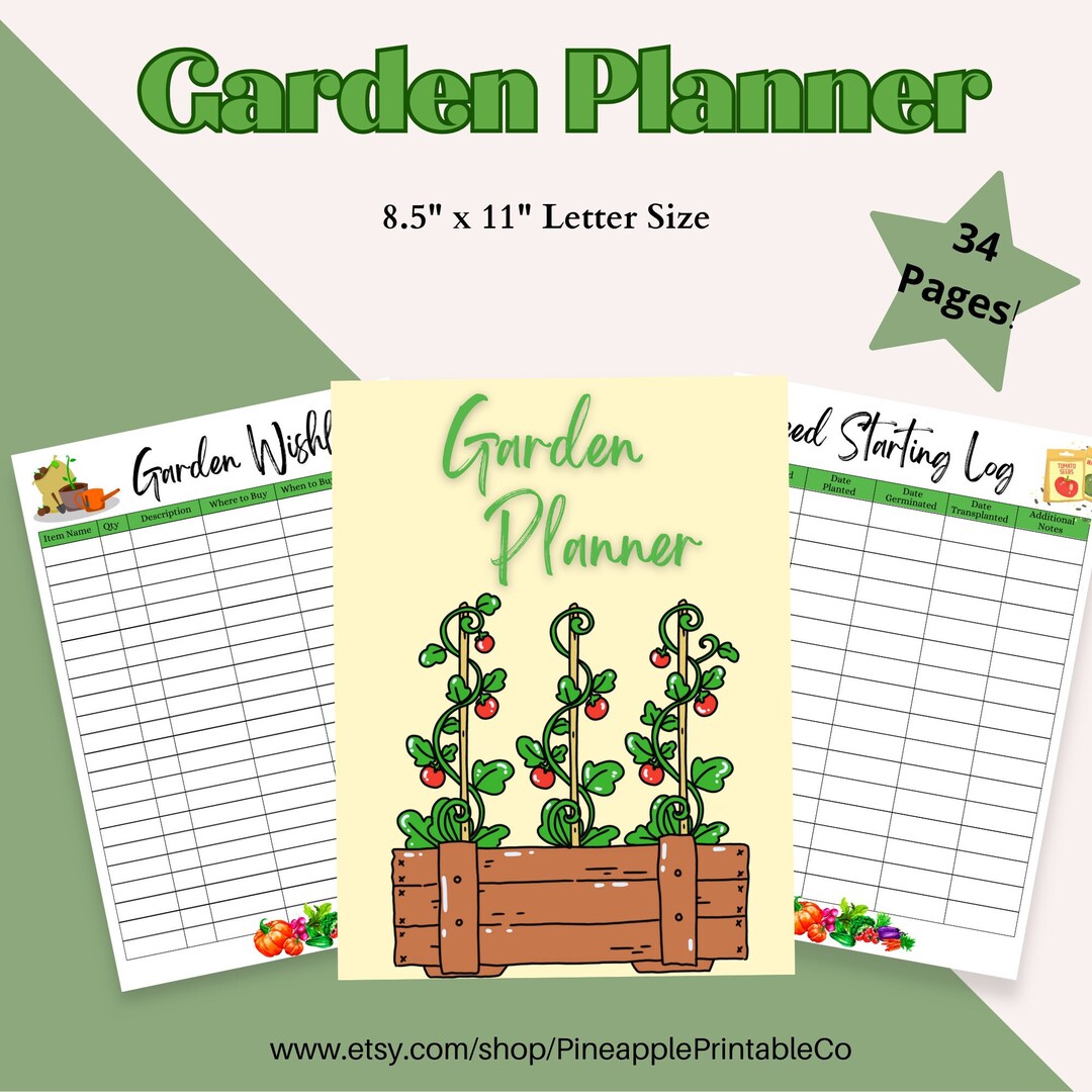 Garden Planner, Printable Garden Planner, Gardening Planner, Garden ...