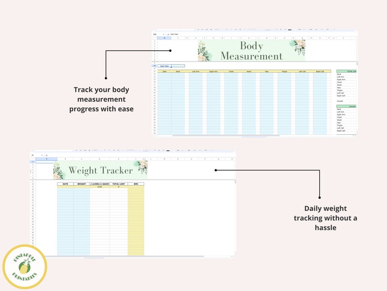 Weight Loss Tracker Spreadsheet: Google Sheets (digital Download) - Etsy