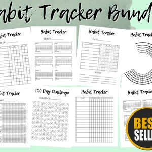Habit Tracker Habit Tracker Bundle Printable Habit Tracker - Etsy