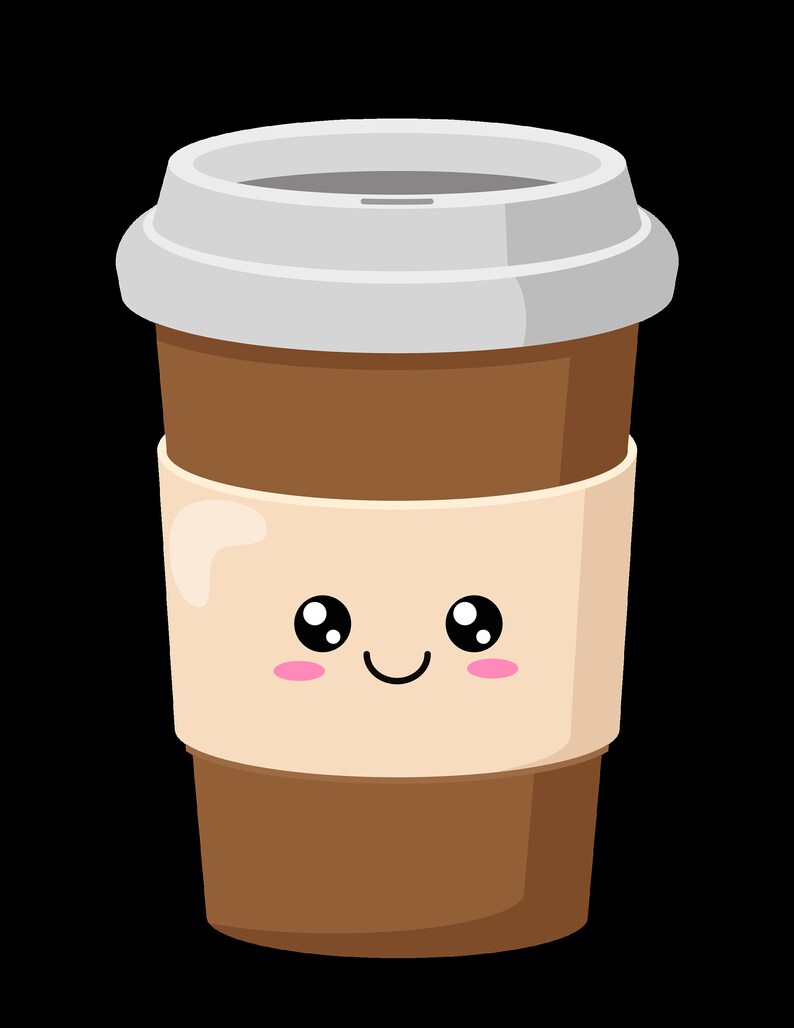 Kawaii Coffee Clipart, Kawaii Coffee PNG, Clipart Bundle, Cute Kawaii ...