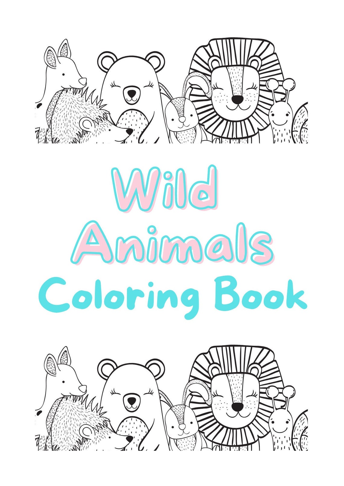 Wild Animals Coloring Book Printable Coloring Book - Etsy